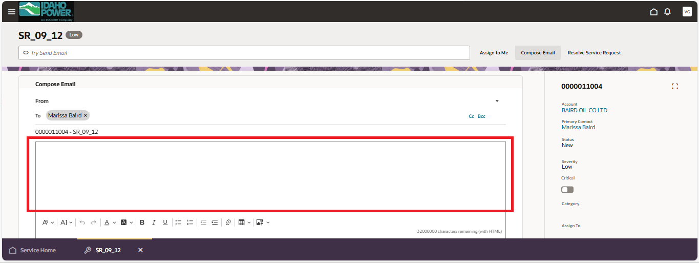 Is it possible to use Email Template in Service Request "Compose Email ...