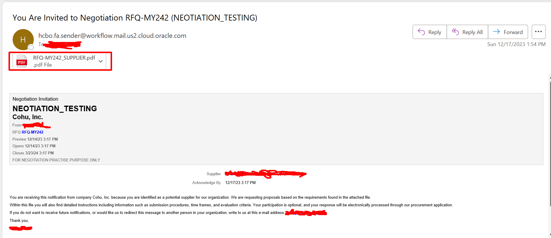 How To Delete Pdf From The Negotiation Notification Email — Cloud Customer Connect