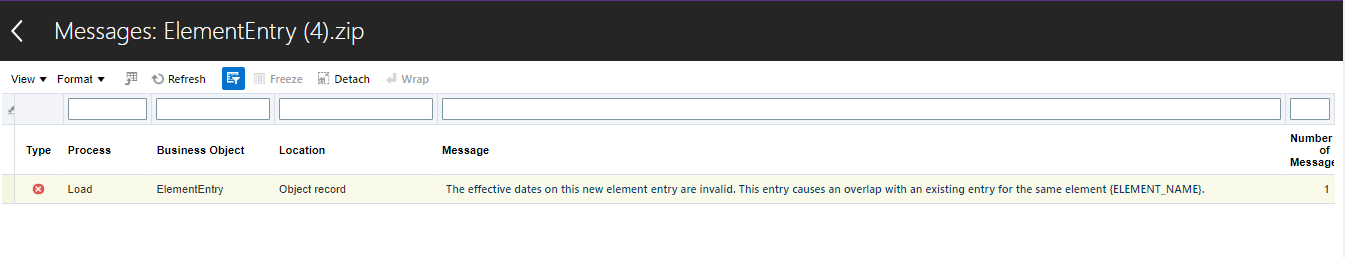 Element Entry Hdl For Recurring Element Without Multiple Entries Allowed — Cloud Customer Connect