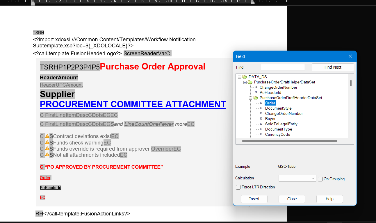 Can't create dynamic hyper link in PO approval notification template. — Cloud Customer Connect