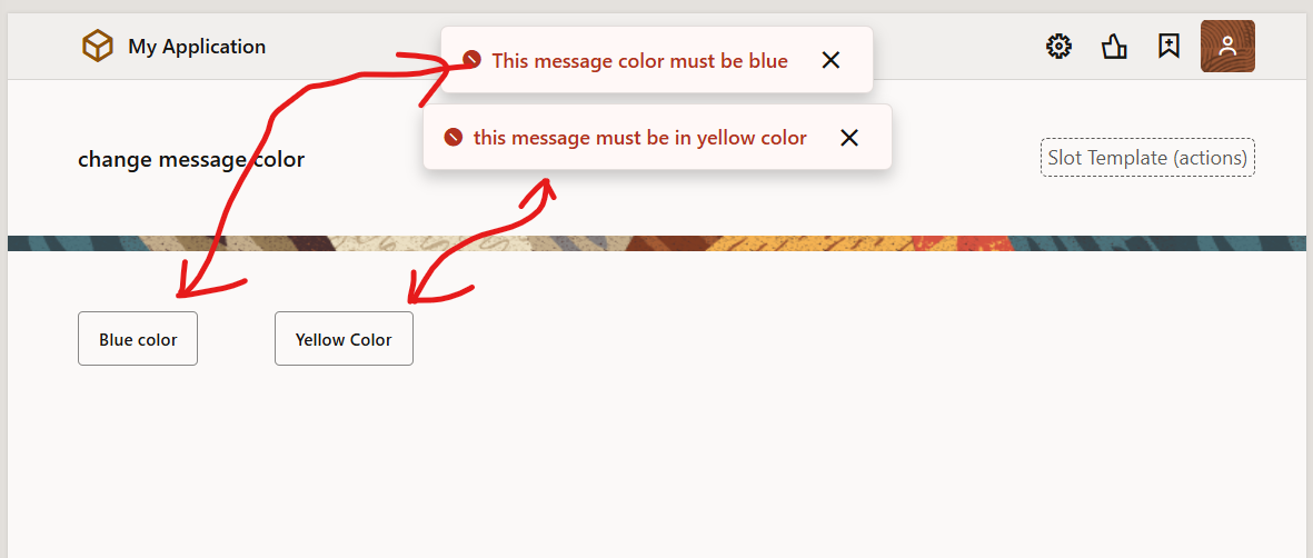 How to change the color of notification text to blue, yellow,..etc ...