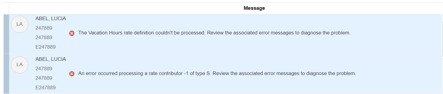 Generate HCM Rates Error related to rate contributor — Cloud Customer ...