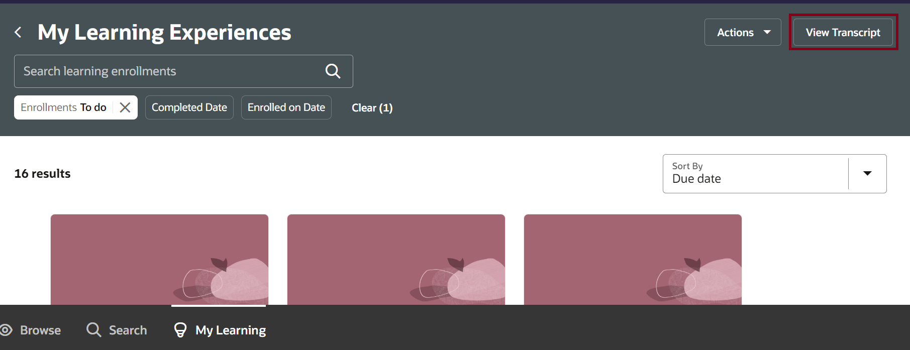 How to Change the "View Transcript" Button Name in Learning Landing ...