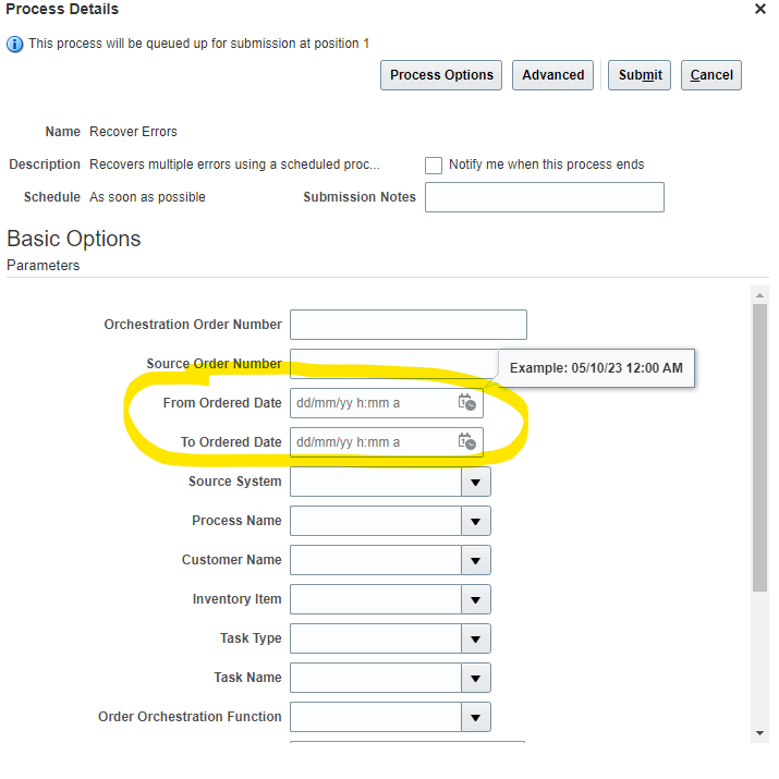 increment for the ESS job date parameters — Cloud Customer Connect increment for the ESS job date parameters — Cloud Customer Connect