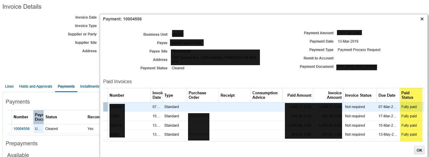 Paid Status for invoices — Cloud Customer Connect