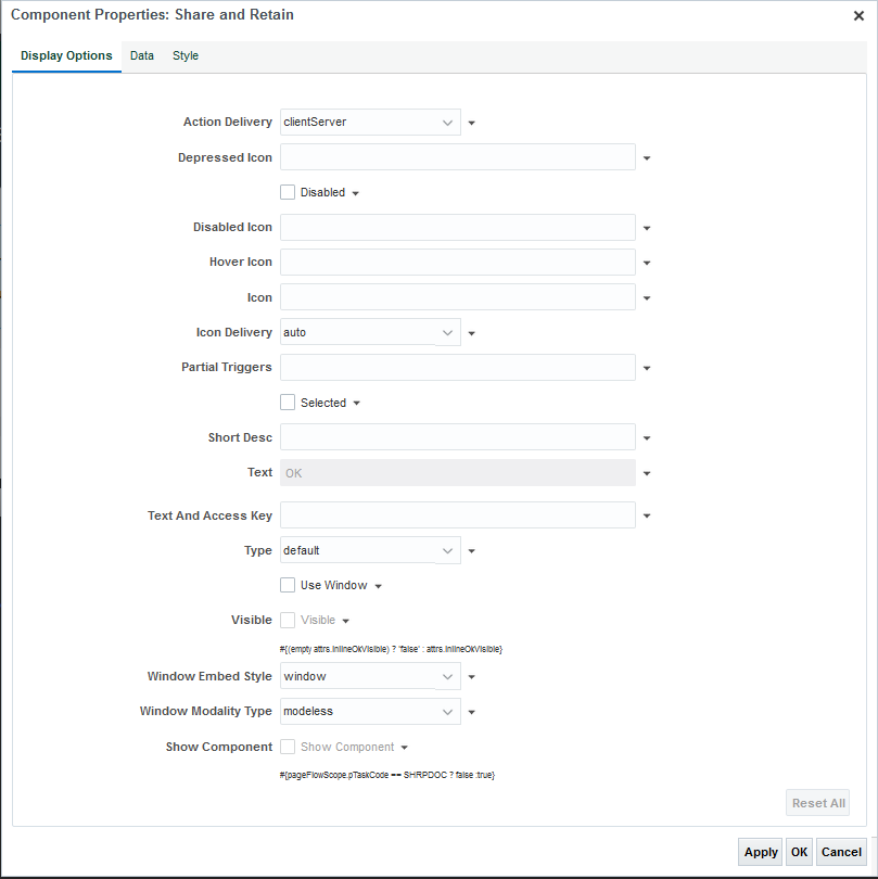 Unable to hide Share and Retain button on share performance document page — Cloud Customer Connect