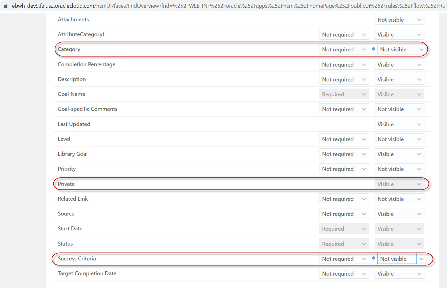 How To Hide Private Option On Goal Page — Cloud Customer Connect