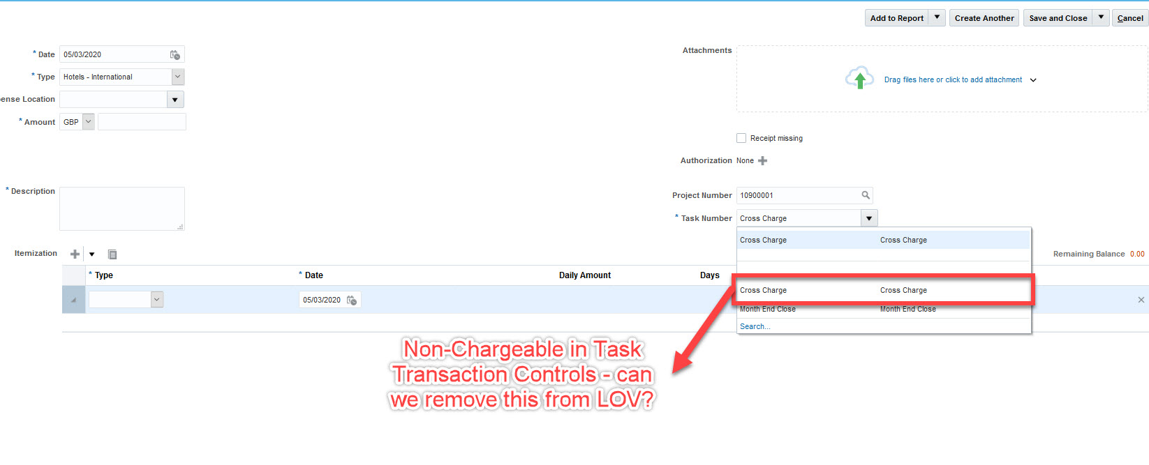 Project enabled expense items - ability to limit Task LOV based on Transaction Controls — Cloud ...