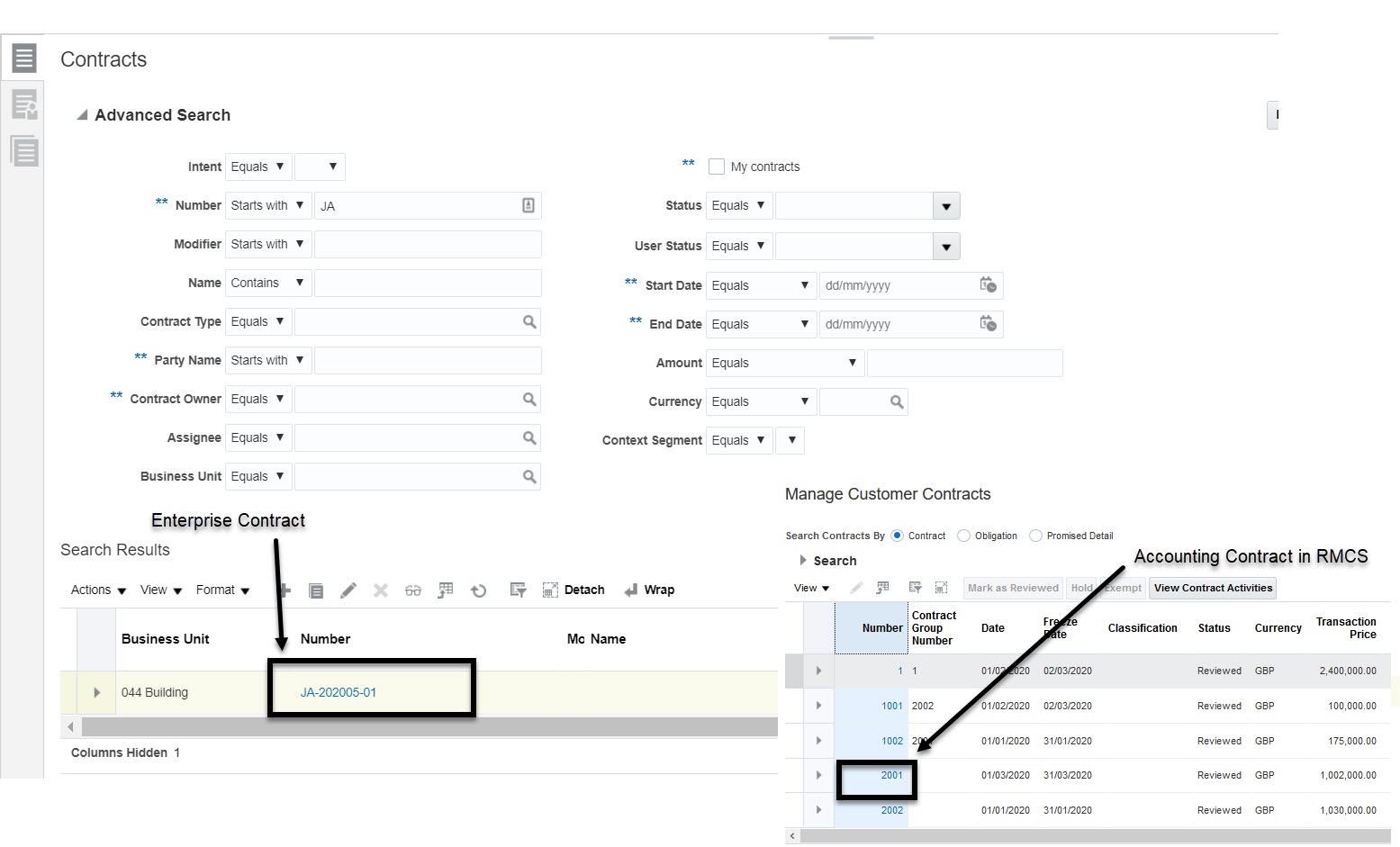 Referencing the Enterprise Contract Number as the Accounting Contract ...
