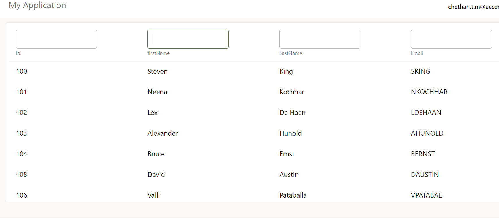 Sorting And Filtering In Oj Table Using Header Template — Cloud Customer Connect