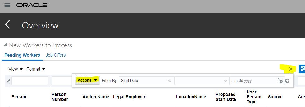 Pending Worker "Action" Button In Chrome — Cloud Customer Connect