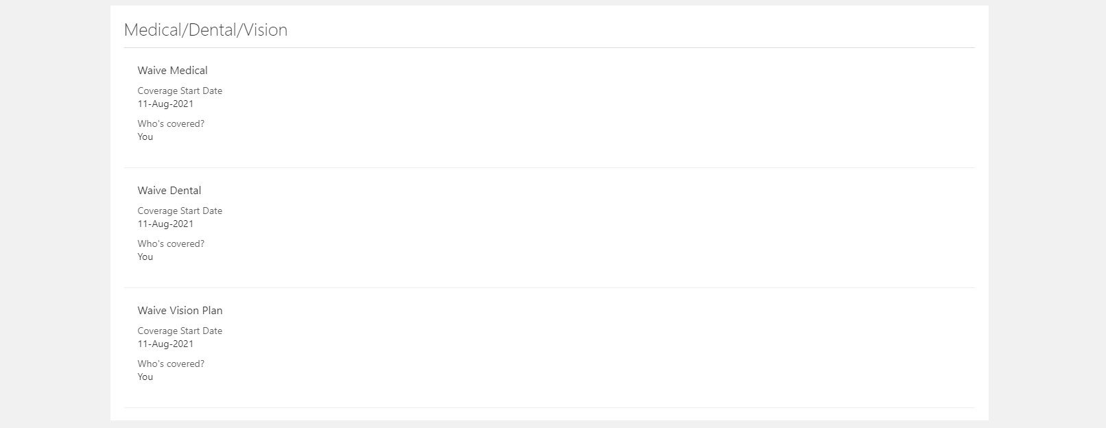 21C New Feature- Waive option still shows whose covered in confirmation ...