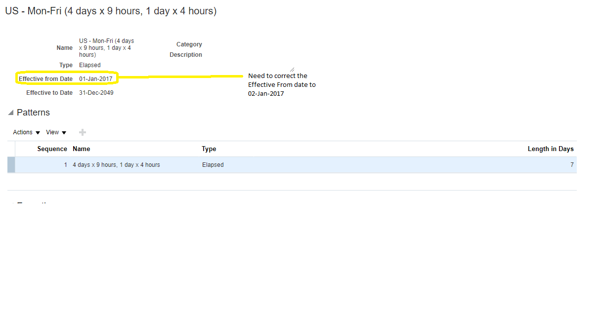 How to correct "Effective From date" in Manage Work Schedules — Cloud ...