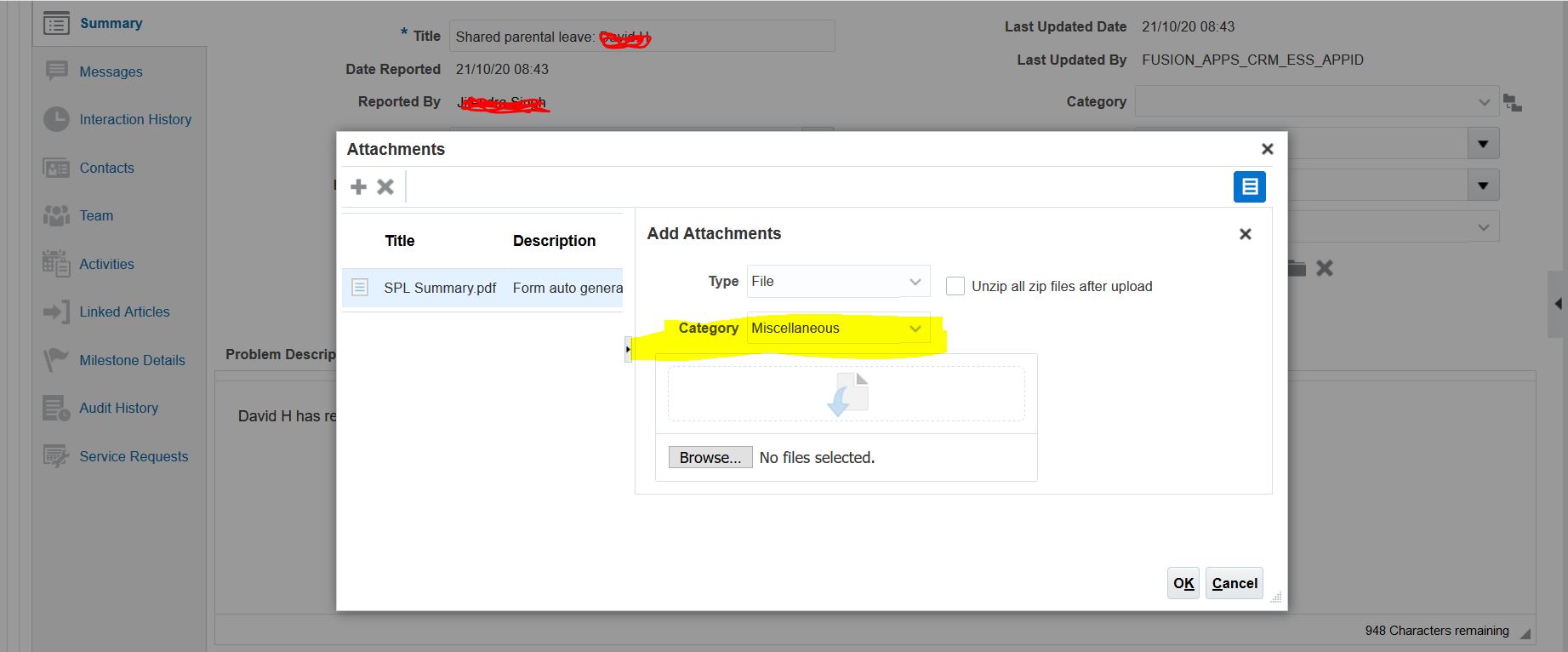 How to change the order of attachment categories on Service Request Attachment page — Cloud ...
