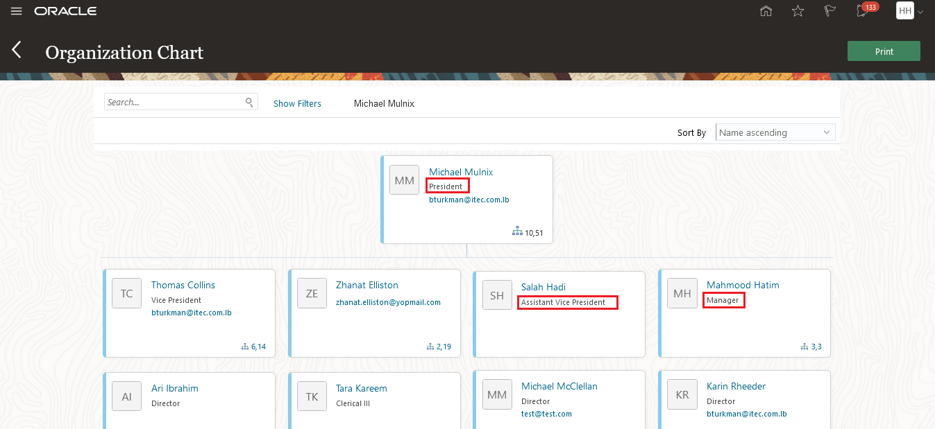Organization Chart > Ability to Display the Employee Position Via ...