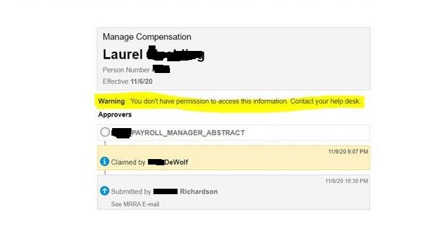Individual Compensation - Approval notification is different for Classic and RUI pages — Cloud ...