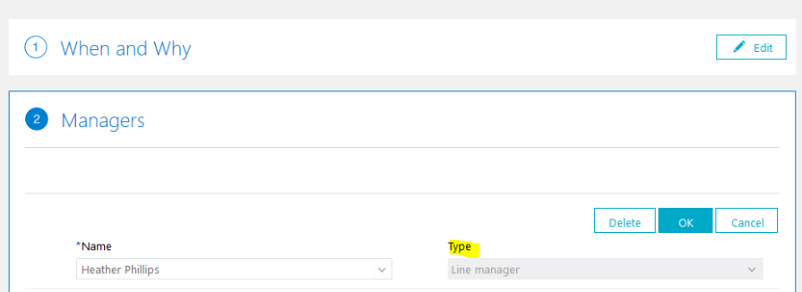 Manager Type field grayed out while update through change manager from ...