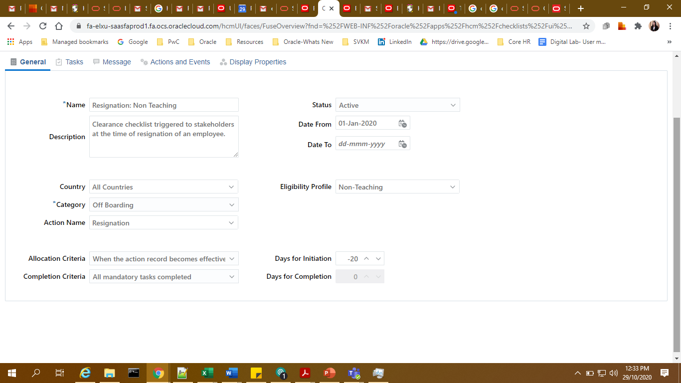 Offboarding Checklists not getting triggered in case of back dated last ...