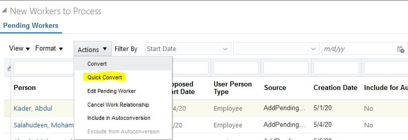 If Pending Worker is created with a random person number, later converting to employee will the ...