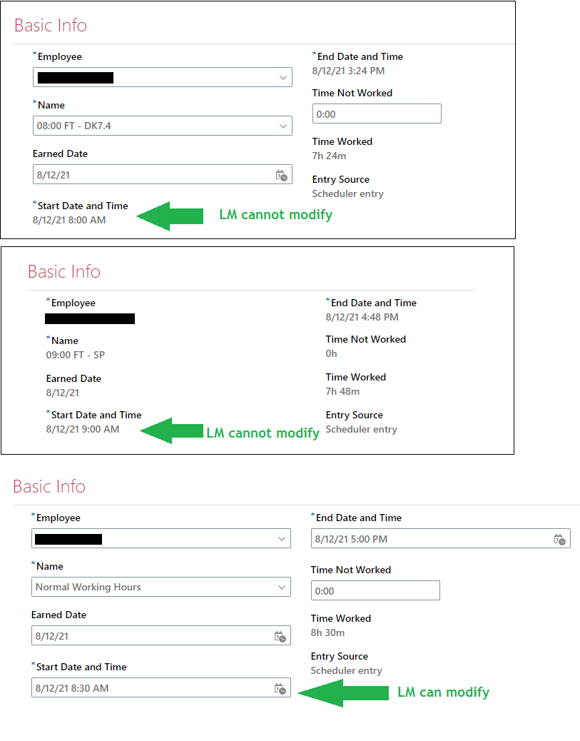 Line Manager - Team Schedule - Edit "Start date and time" for all ...