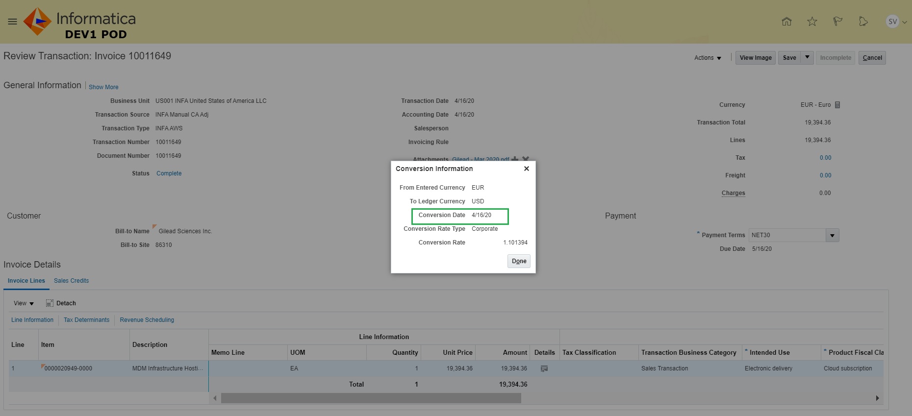 Add a feature to select the 'Currency Exchange Date' on the Credit Memo ...