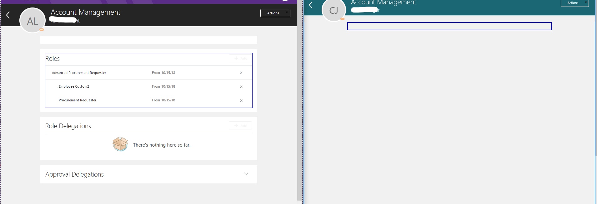 Roles Section Missing From Manage User Account — Cloud Customer Connect