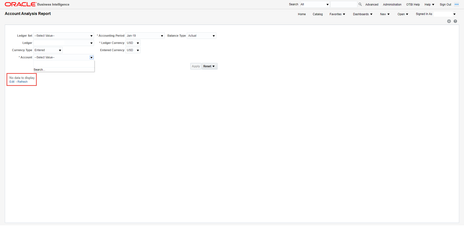 Access for General Ledger Dashboards — Cloud Customer Connect