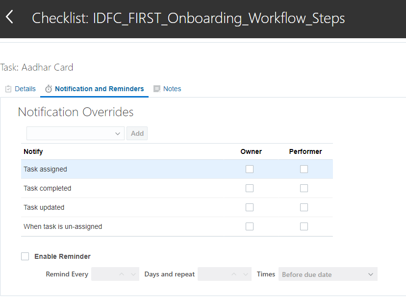 Onboarding Checklist notifications — Cloud Customer Connect
