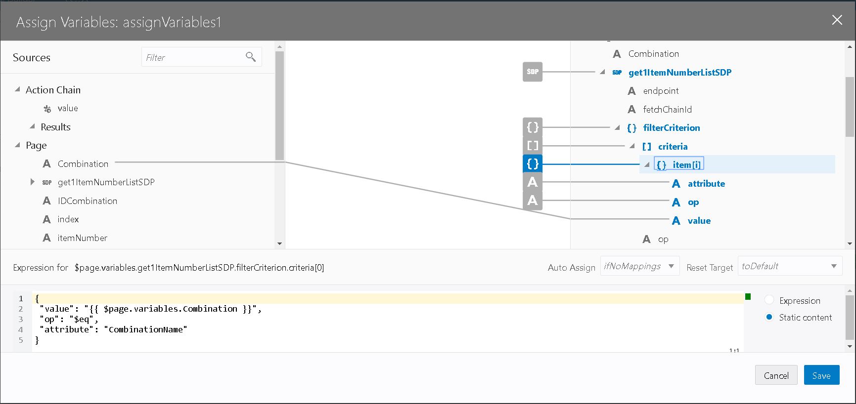 VBCS filter not working on SDP using a variable — Cloud Customer Connect
