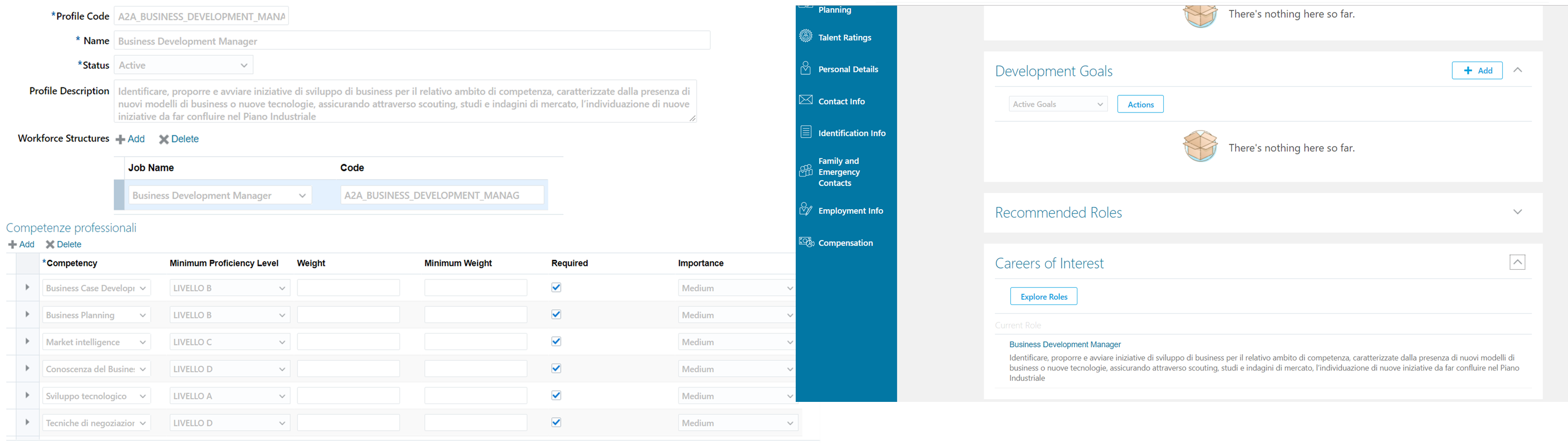 Job profile mapping visibility on employee profile — Cloud Customer Connect