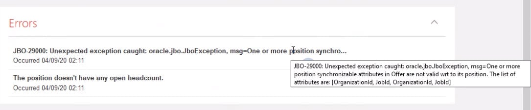 Position's Attributes Change while Moving to HR caused an Error — Cloud ...
