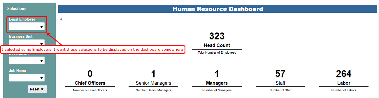 Is there a way to display the values selected in the Prompt on the Dashboard — Cloud Customer ...