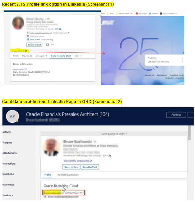 LinkedIn RSC – Candidate Profile details — Cloud Customer Connect