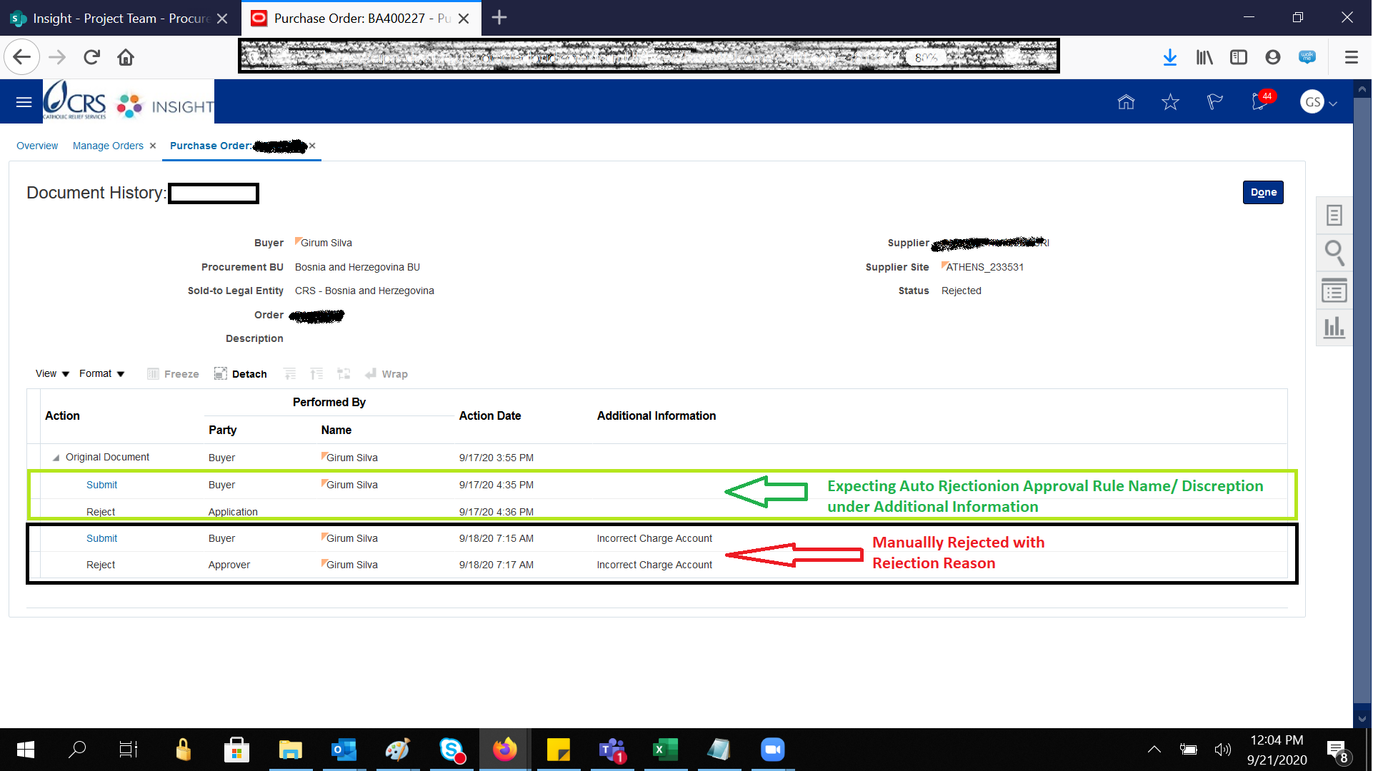 How to See the Auto Rejection Reason on Document History Page — Cloud ...