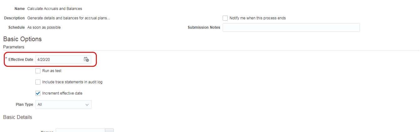 How To Get The Effective Date Of The Accrual Run Process In The Fast Formula — Cloud Customer