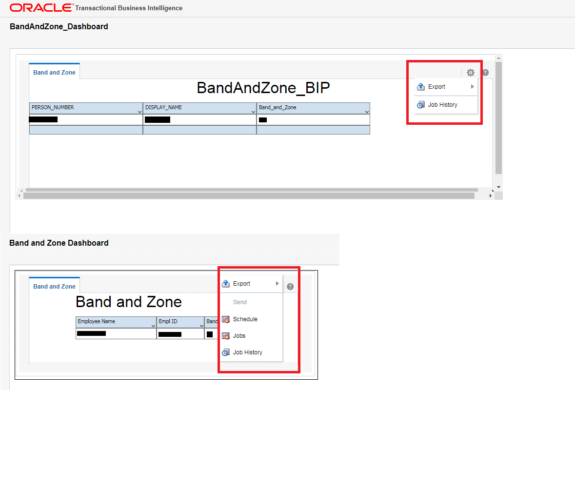 Hide options in cogwheel on embedded Dashboard — Cloud Customer Connect