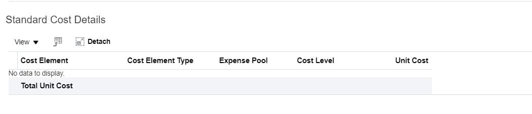 Required SQL query to get Standard Cost Details (Item). — Cloud ...