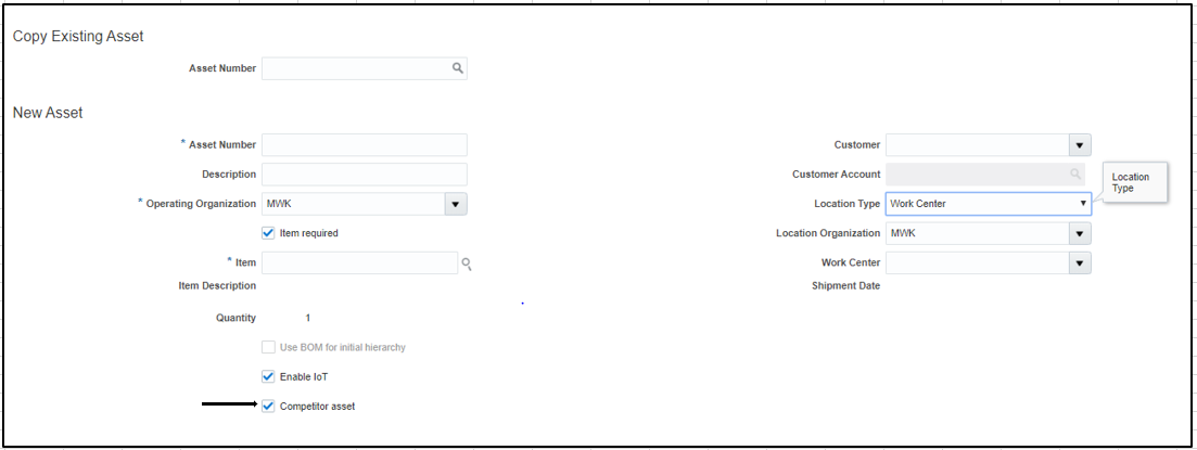 Purpose of Competitor Asset checkbox. — Cloud Customer Connect