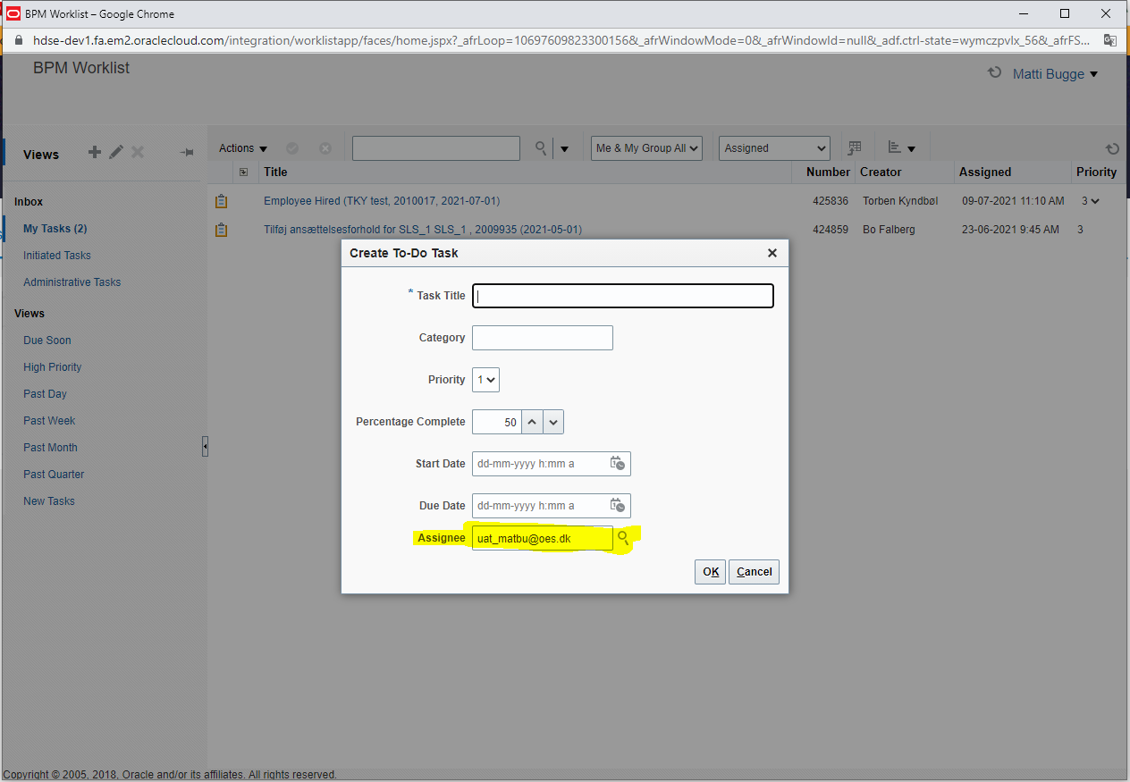 Customzing BPM worklist setup — Cloud Customer Connect
