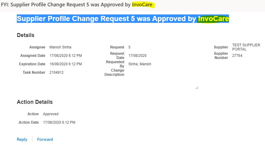 How to change the content of notification Supplier Profile Change ...