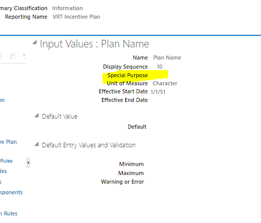 Is there a way to add 'Special purpose' for an input value once the ...