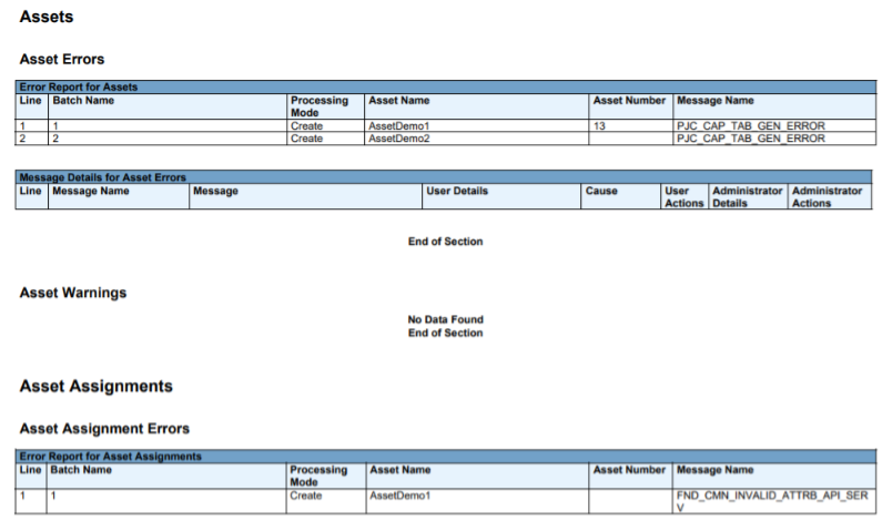Import project assets in bulk (FBDI: Import Asset and Assignments ...