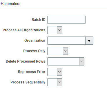 Sample payload for submitting Item Import Process (ESS job) using ...