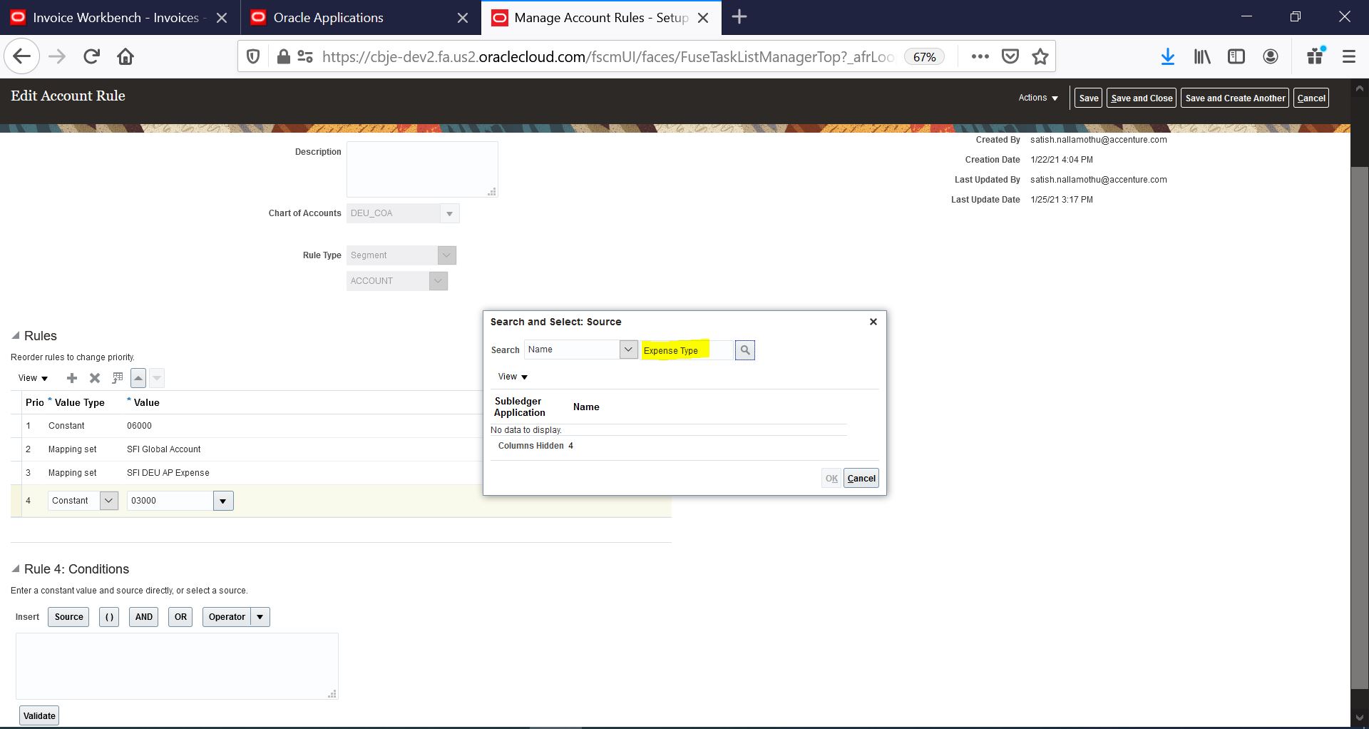 Payables Account Rule based on Expense type is possible — Cloud ...
