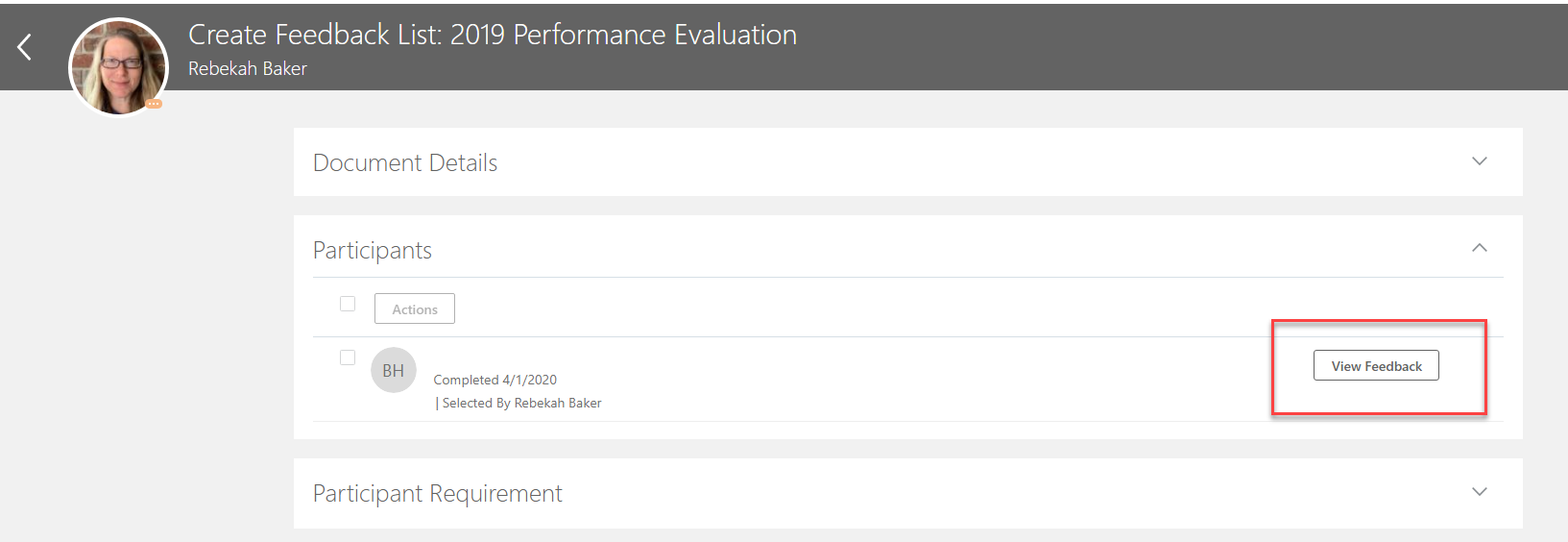 Need To Hide Manage Participant Feedback View Feedback Button — Cloud Customer Connect