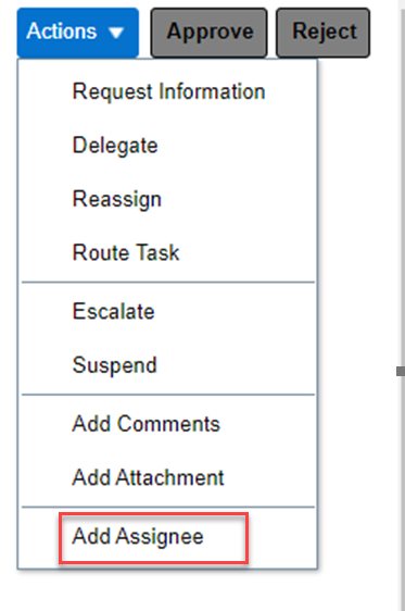 In Absence approvals Actions tab option "Add Assignee" is the same like add hock in the ...