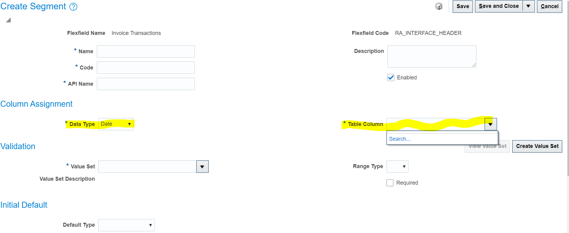 Required To Set DFF Field In Invoice Transactions As Date For Data Type 