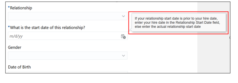 How to add Hover text for Field "What is the start date of this ...