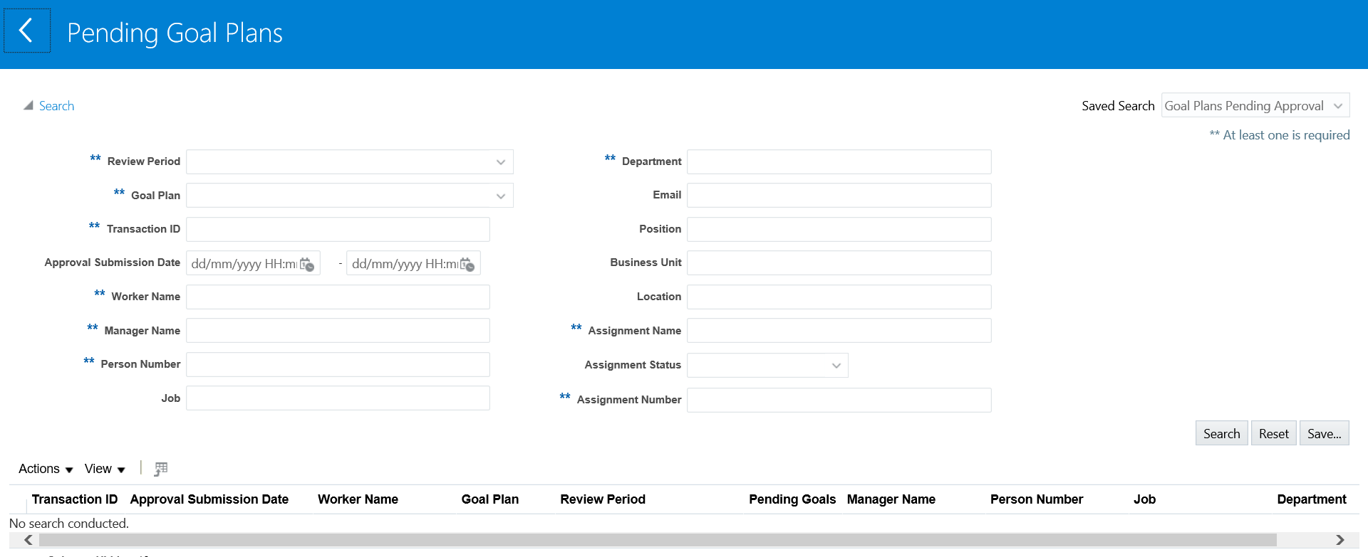 Pending Goal Plans page and the New Goals UI — Cloud Customer Connect