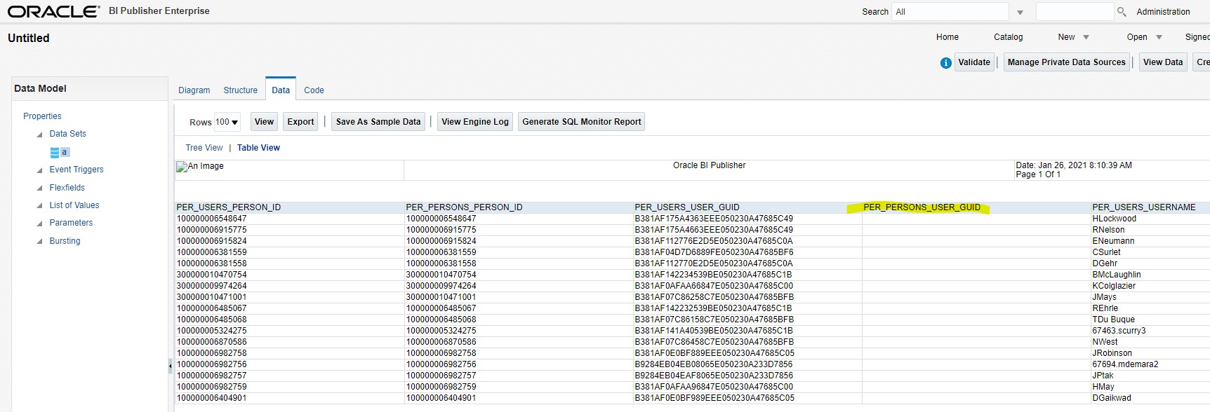SR 3-25058968741 : User GUID field not populated across all Person application tables — Cloud ...